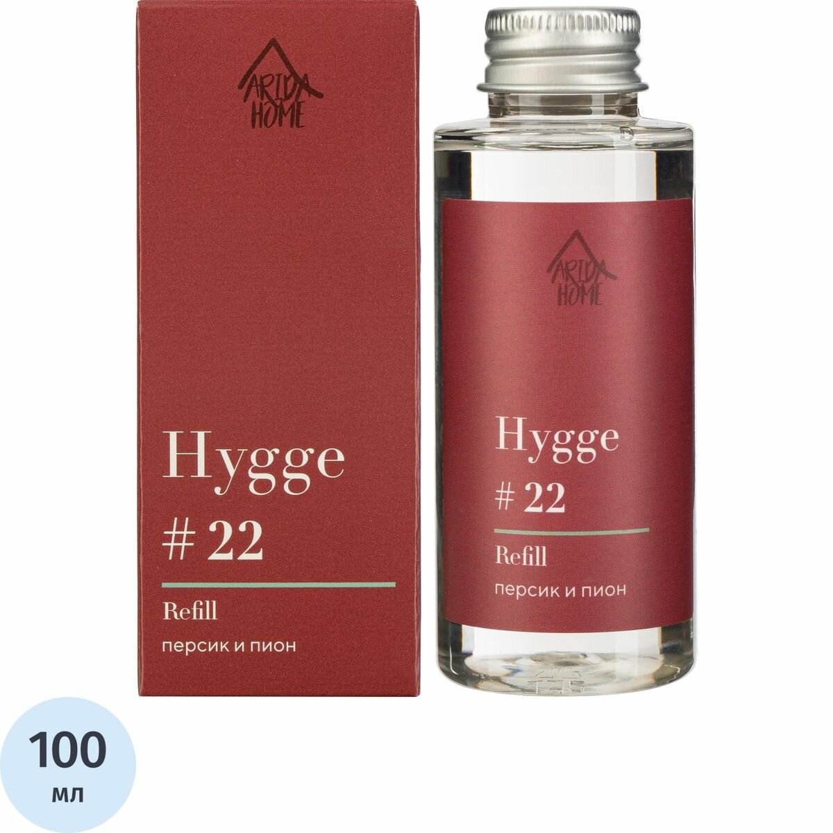 Наполнитель (рефил) для ароматизатора Arida Home Hygge 22 Персик и пион 100мл (1983919)
