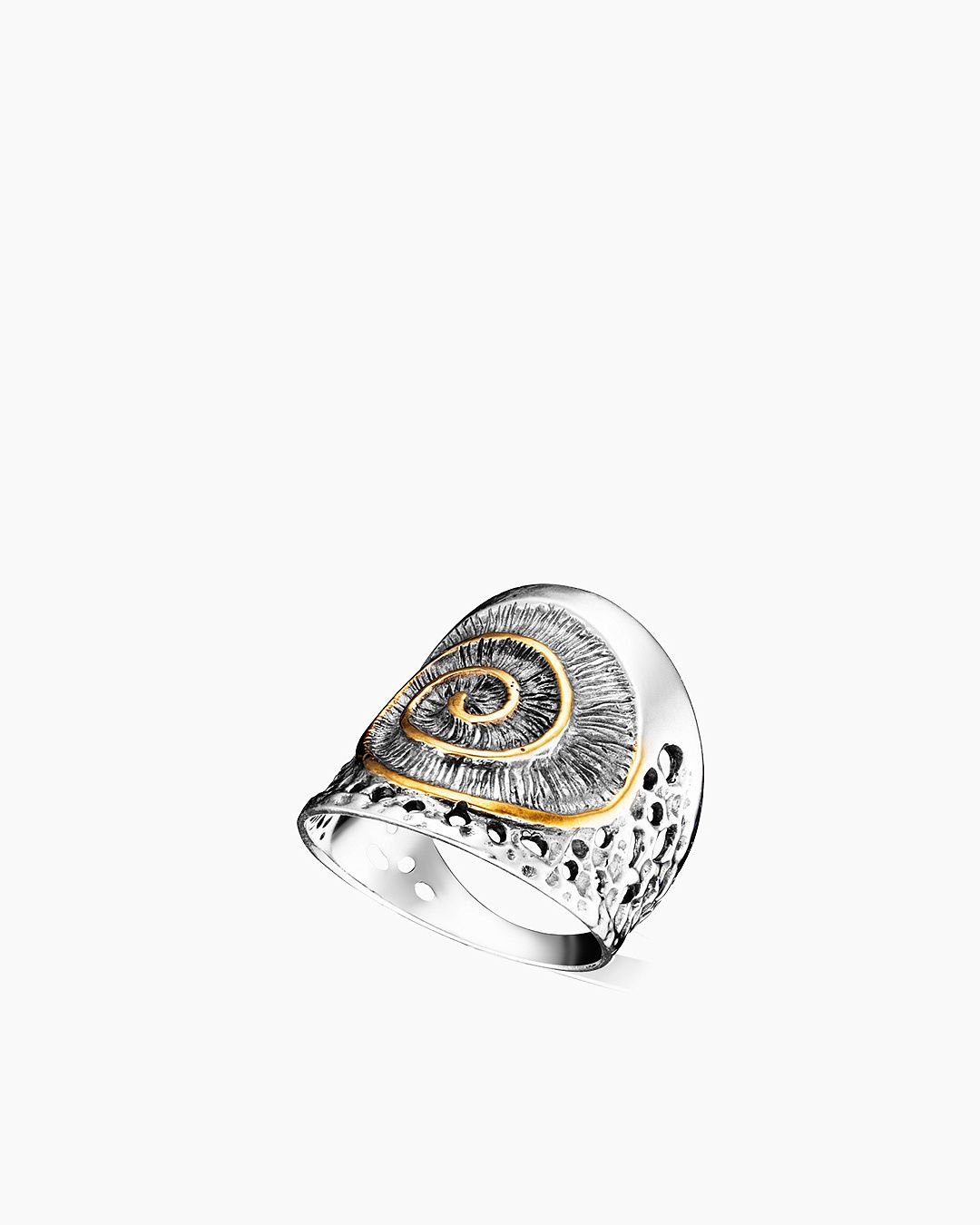 Кольцо SARKISSIAN, серебро, 925 проба, чернение, золочение
