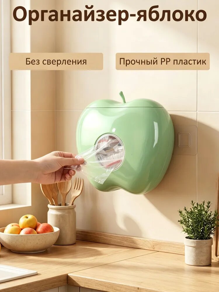 Контейнер для хранения вещей длина 17 см, ширина 16 см, высота 5 см 1 шт, пластик, зеленый