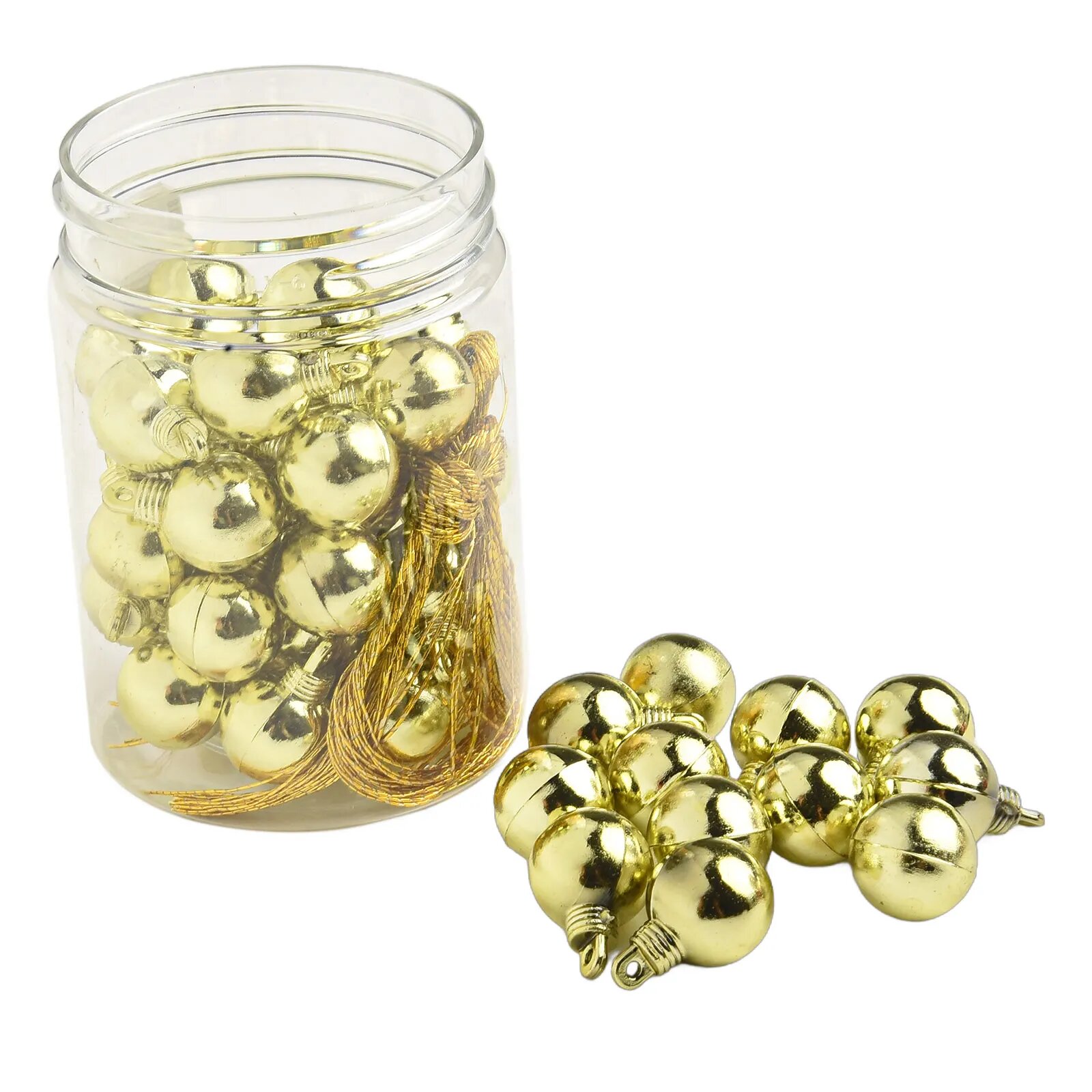 Небьющиеся новогодние шары 48 шт, 5 см Желтый, yellow