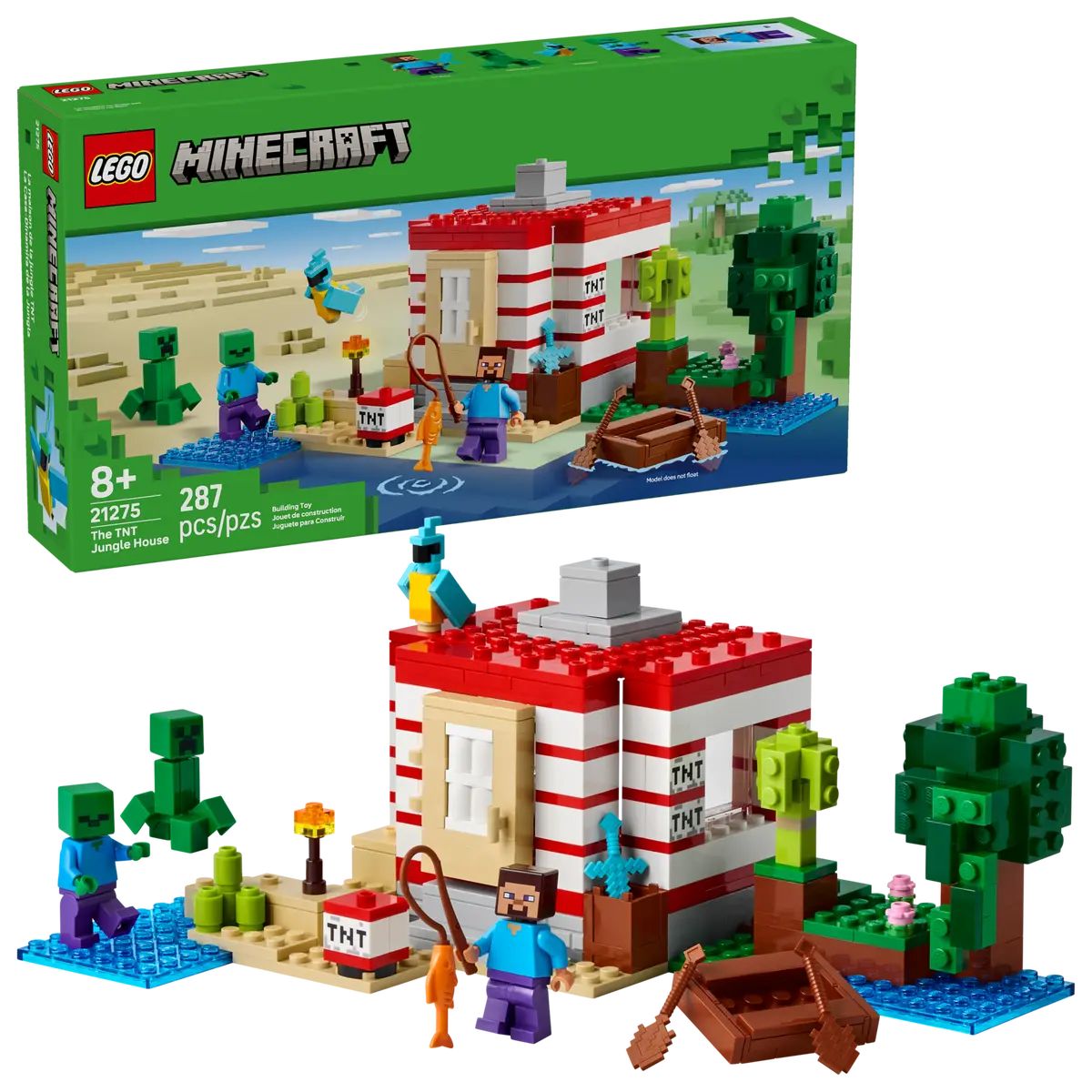 Конструктор LEGO Minecraft Дом в джунглях ТНТ 287 дет. 21275