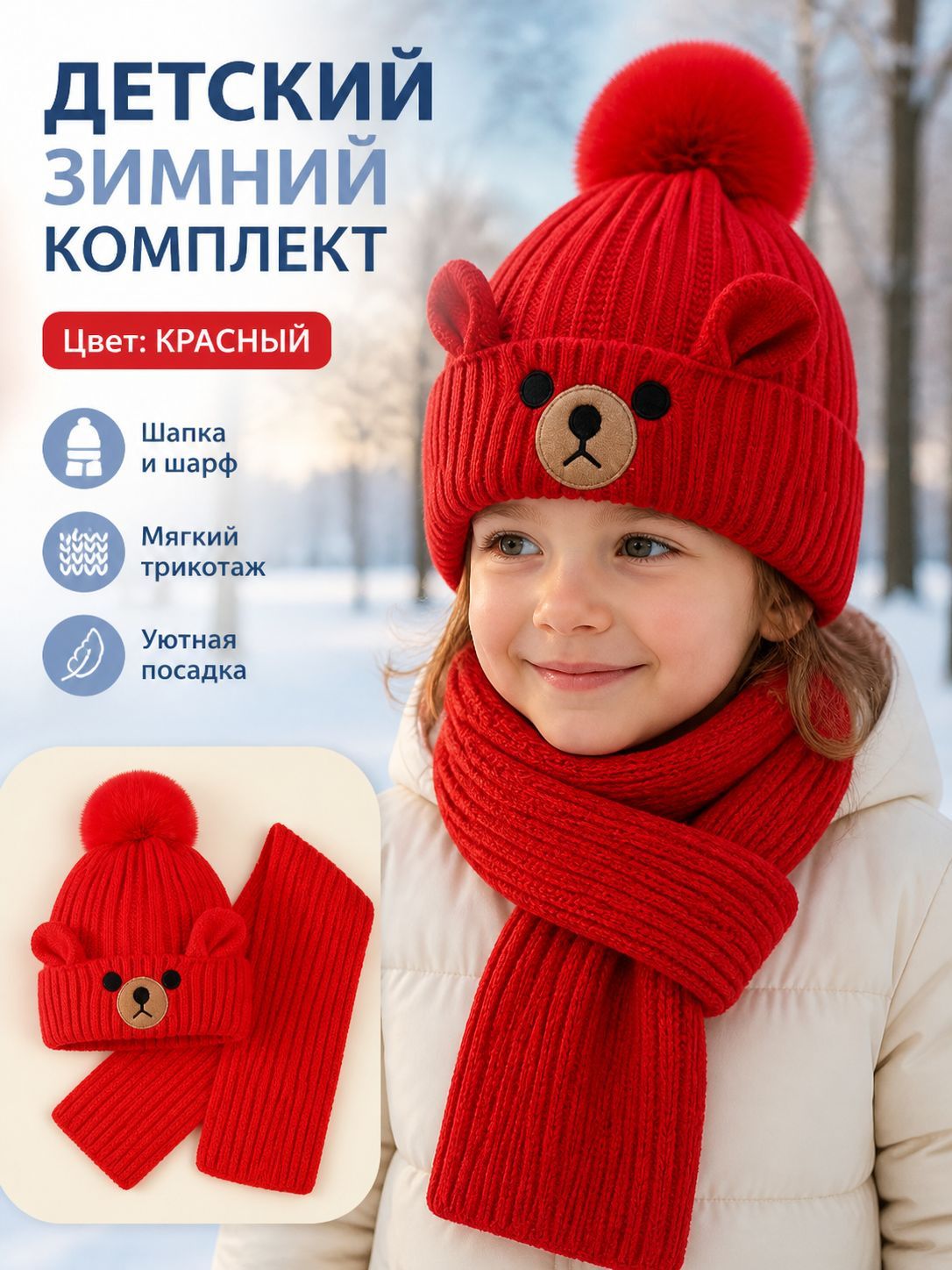 Шапка Осень-зима для девочек