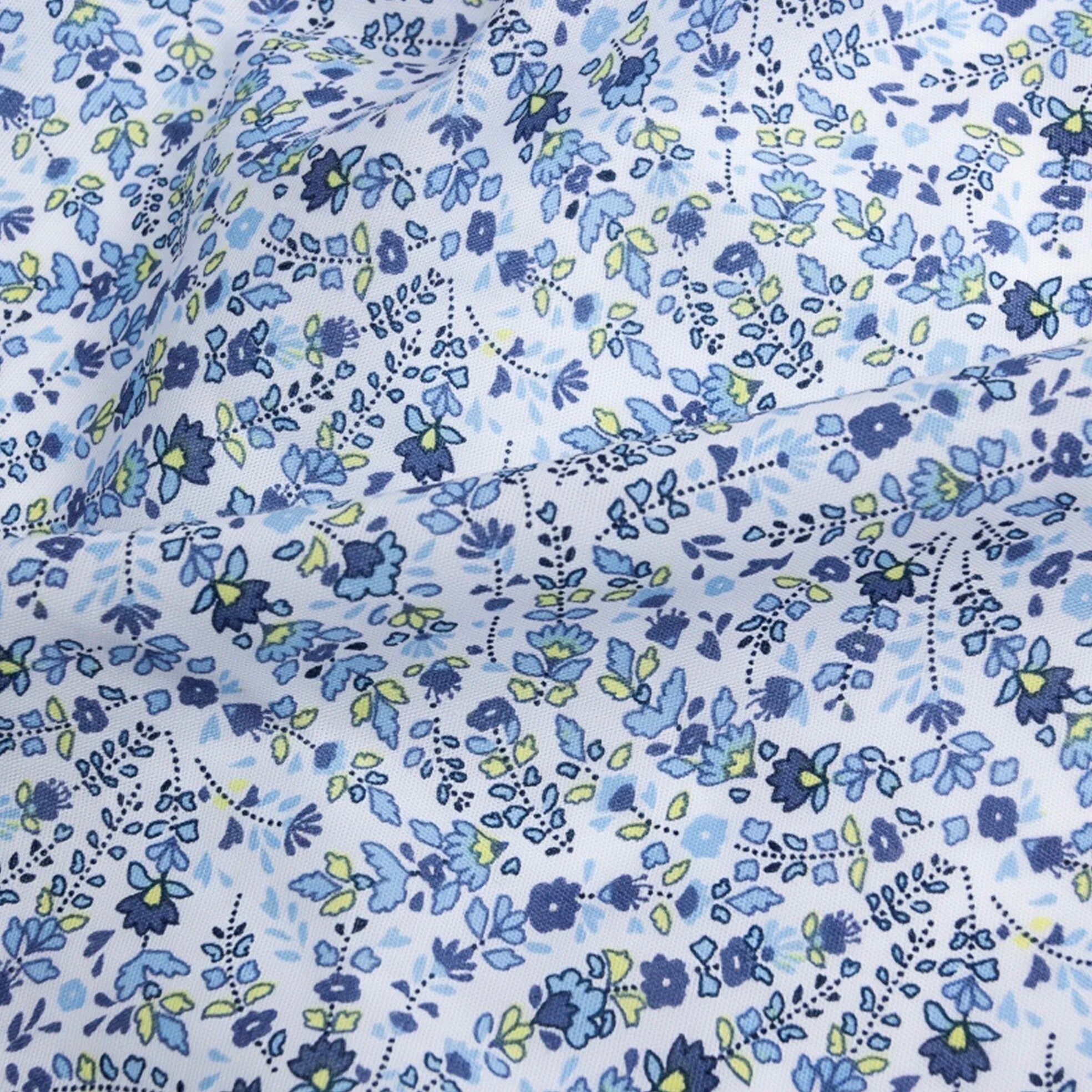 YANJUE Винтажная хлопковая ткань с цветочным принтом для пошива Синий, 145x50cm