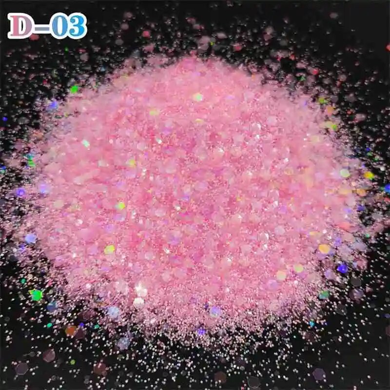 Голографические шестигранные блестки для ногтей Dofuny 20г D03