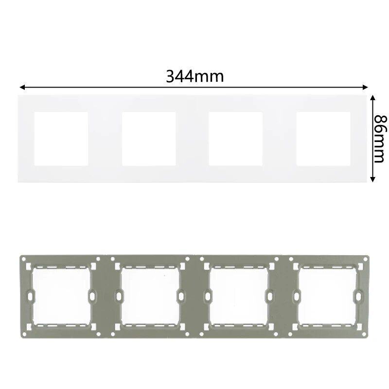 ATLECTRIC серия S белая пластиковая рамка для розеток 344mm-86mm