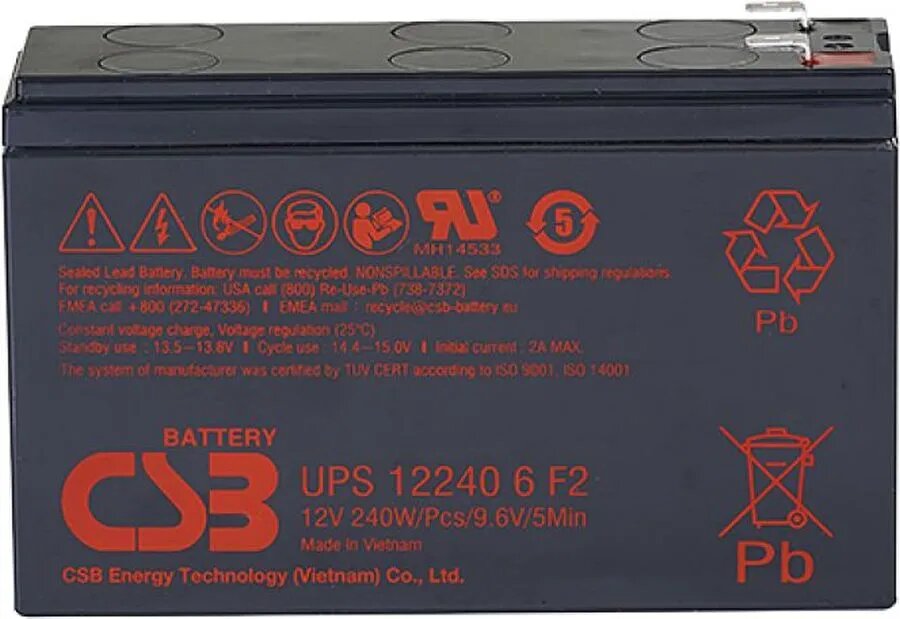 Аккумуляторная батарея CSB UPS122406 F2 для ИБП, 12В