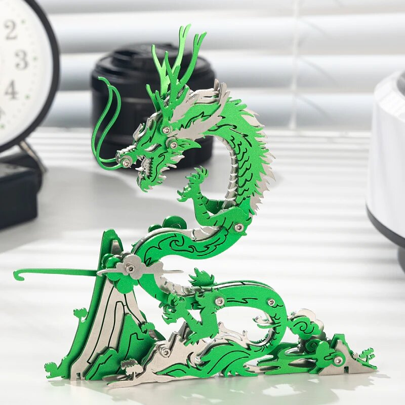 MOKR Китайский Дракон 3D металлическая головоломка Изумрудный, Chinese Dragon green