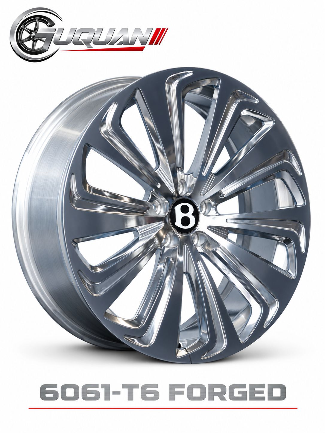 Кованый колесный диск ABW 3681E2185-1 R21 8.5J ET25 5x112, полностью полированная отделка