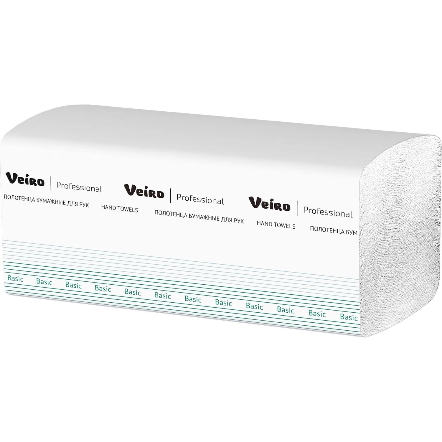 Veiro Professional Полотенца бумажные листовые Veiro Professional H3 V-сложение (ZZ) 1-слойные белые 20 пачек по 250 листов (KV104)