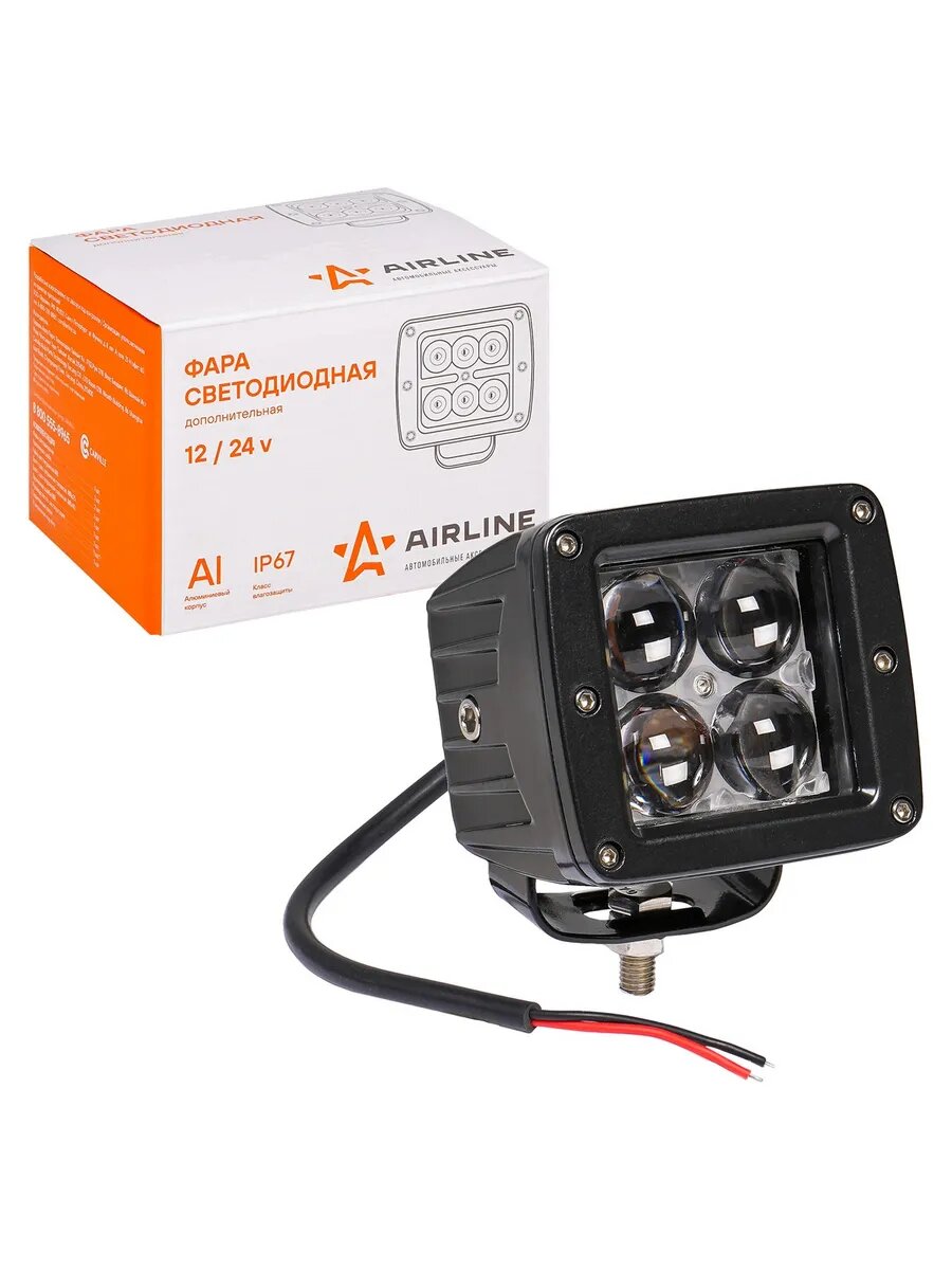 Фара светодиодная 4LED 12Вт 4D, арт. ALED008