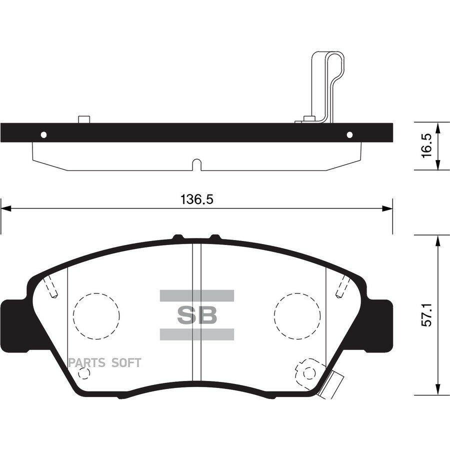 Колодки тормозные HONDA Civic 03> с отвестием под датчик SANGSIN BRAKE SP1435 | цена за 1 шт
