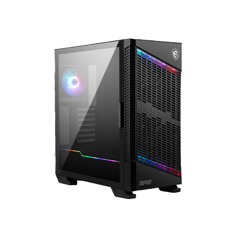 Корпус ПК без блока Case MSI MPG VELOX 100P AIRFLOW, Midi-Tower, TG, 1x120mm ARGB + 3x120mm, 2xUSB-A 3.0, 1xUSB 3.2 Type-C, ATX, mATX, mITX Black 306-7G18P26-HH9