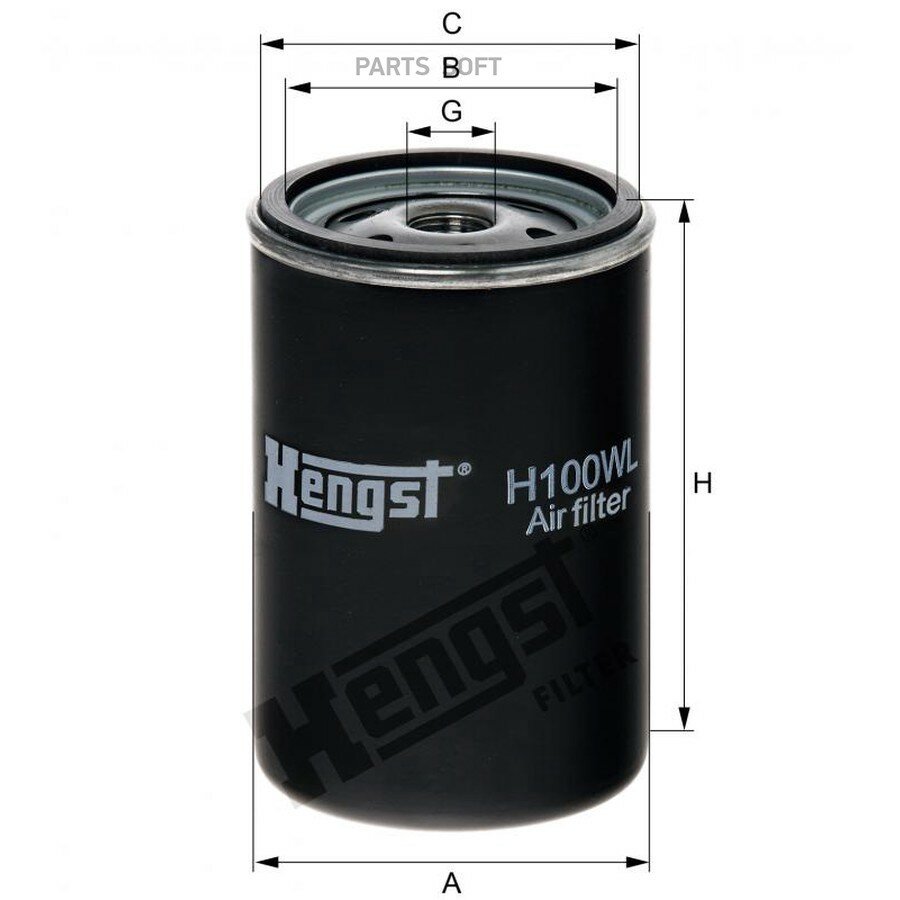 HENGST FILTER H100WL фильтр ADBLUE ! D=76.5 H=119.5 M16x1.5 \DAF LF45/55/CF75/CF85/XF95/105
