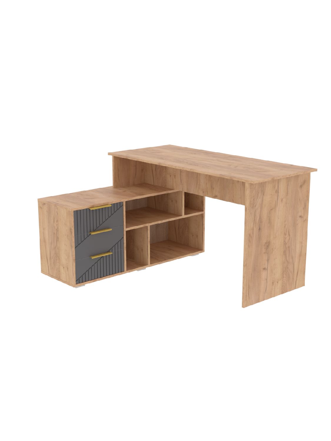 ChairCharm Стол компьютерный Авис Дуб Крафт/Графит золотая ручка