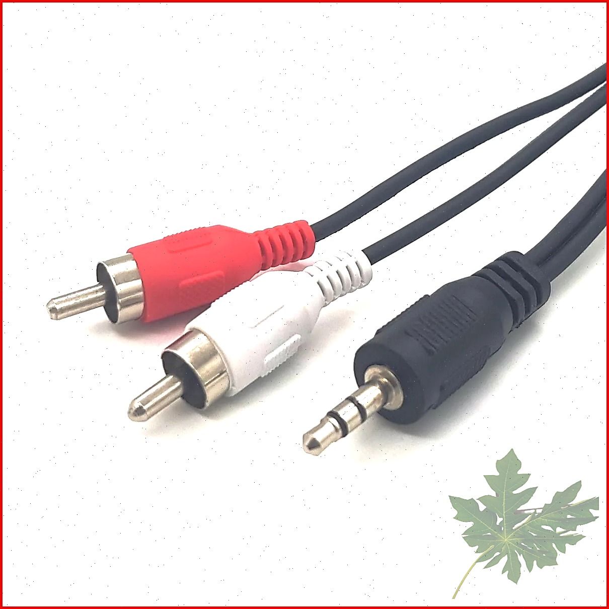 Кабель-переходник 3,5Jack - 2RCA, AUX, штекер-штекер, 5 метра