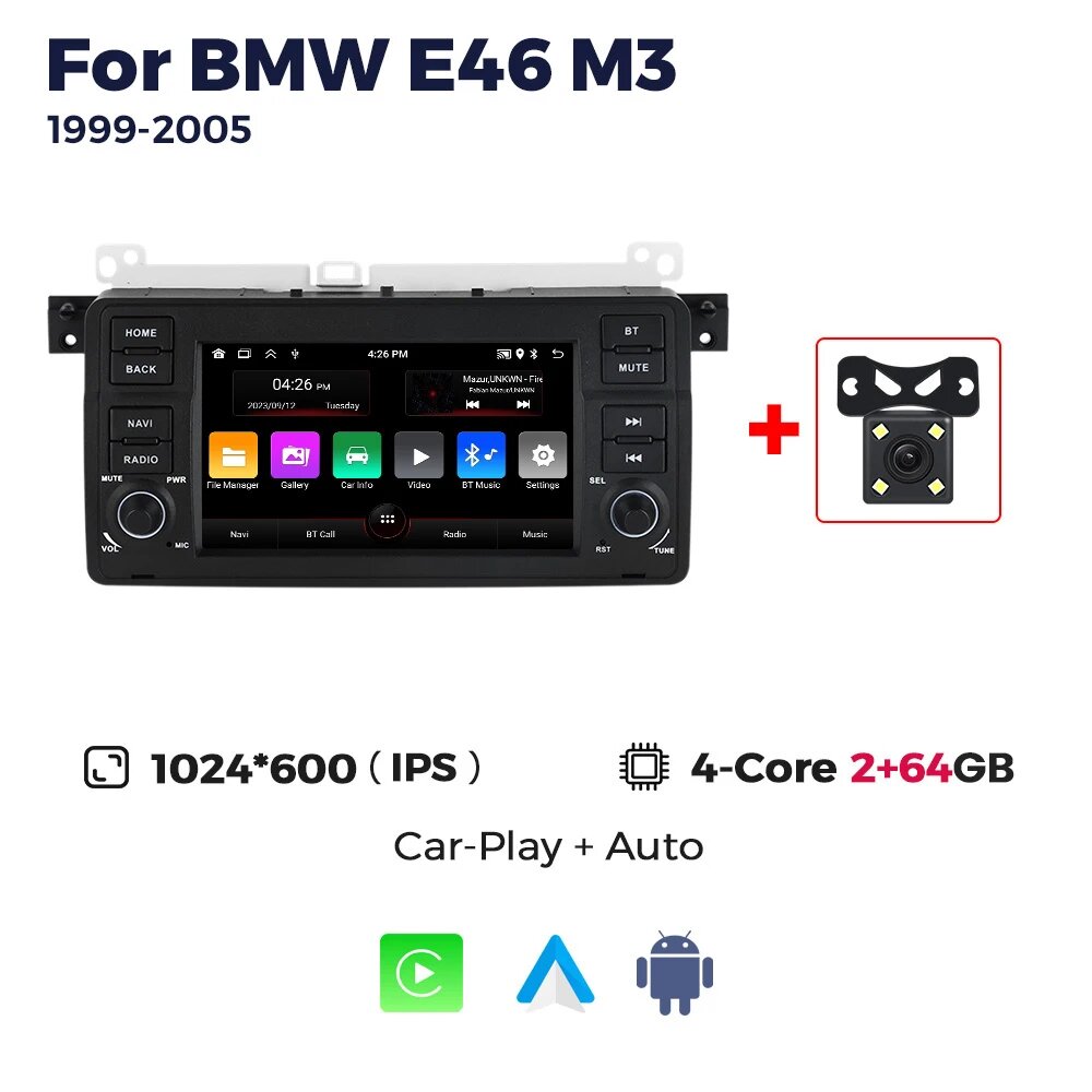 Автомагнитола Android 15 для BMW E46 M3 1999-2005, 64G, CarPlay
