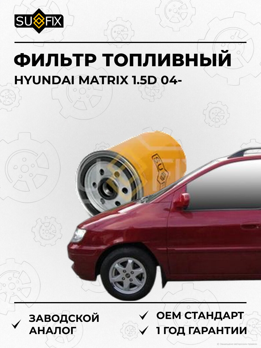 Фильтр топливный SUFIX SR1088 Хендай Матрикс 1.5D HYUNDAI MATRIX 1.5D 2004