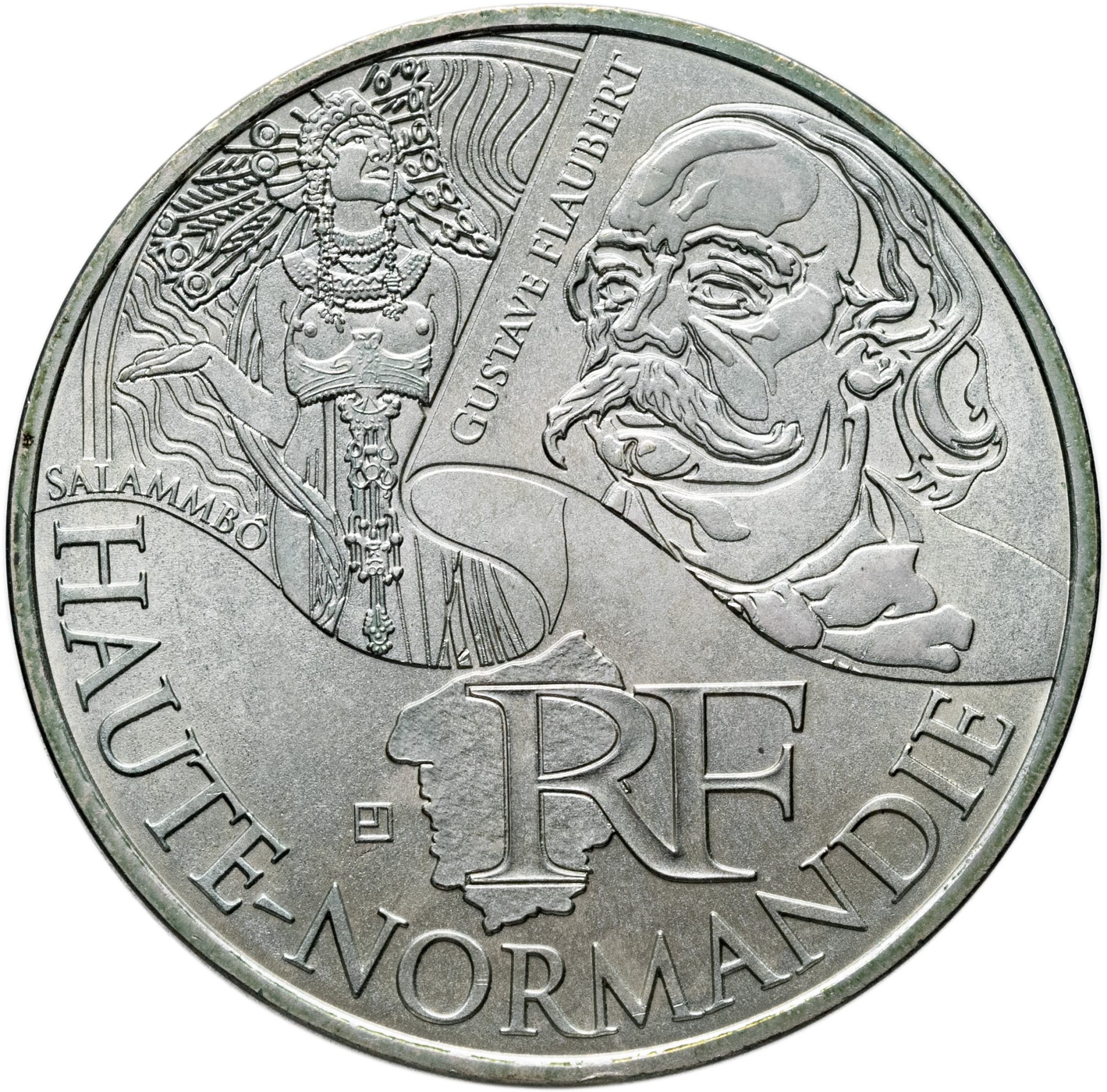 Франция 10 евро 2012 "Регионы Франции - Верхняя Нормандия", Серебро 500, в сохранности UNC