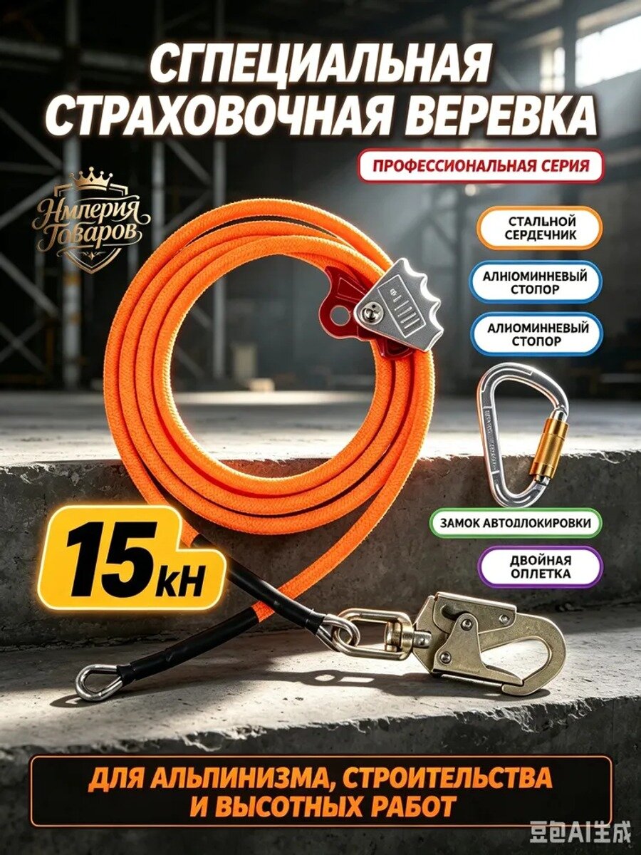 Обвязка альпинистская, размер: Универсальный, Цвет Оранжевый