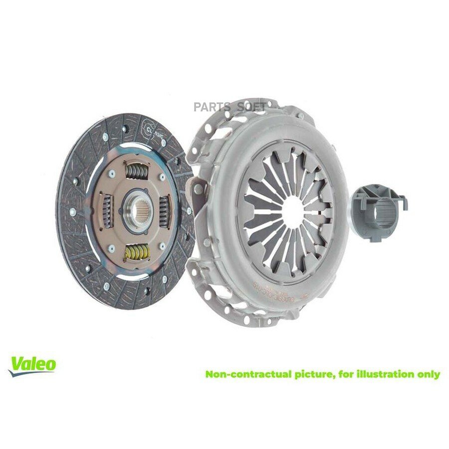 3-х компонентный комплект сцепления PSA 206 207 208 301 1007 2008 Bipper / C3 Pluriel C4 Cactus C-El от официального дистрибьютора, VALEO, артикул 786076