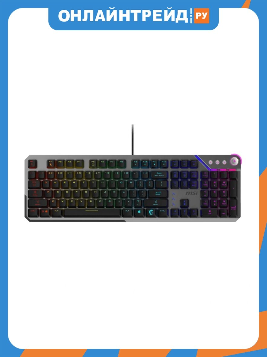 Клавиатура Msi Strike 600 V2 механическая черный USB Multimedia for gamer LED (S11-04RU261-CLA) кабе