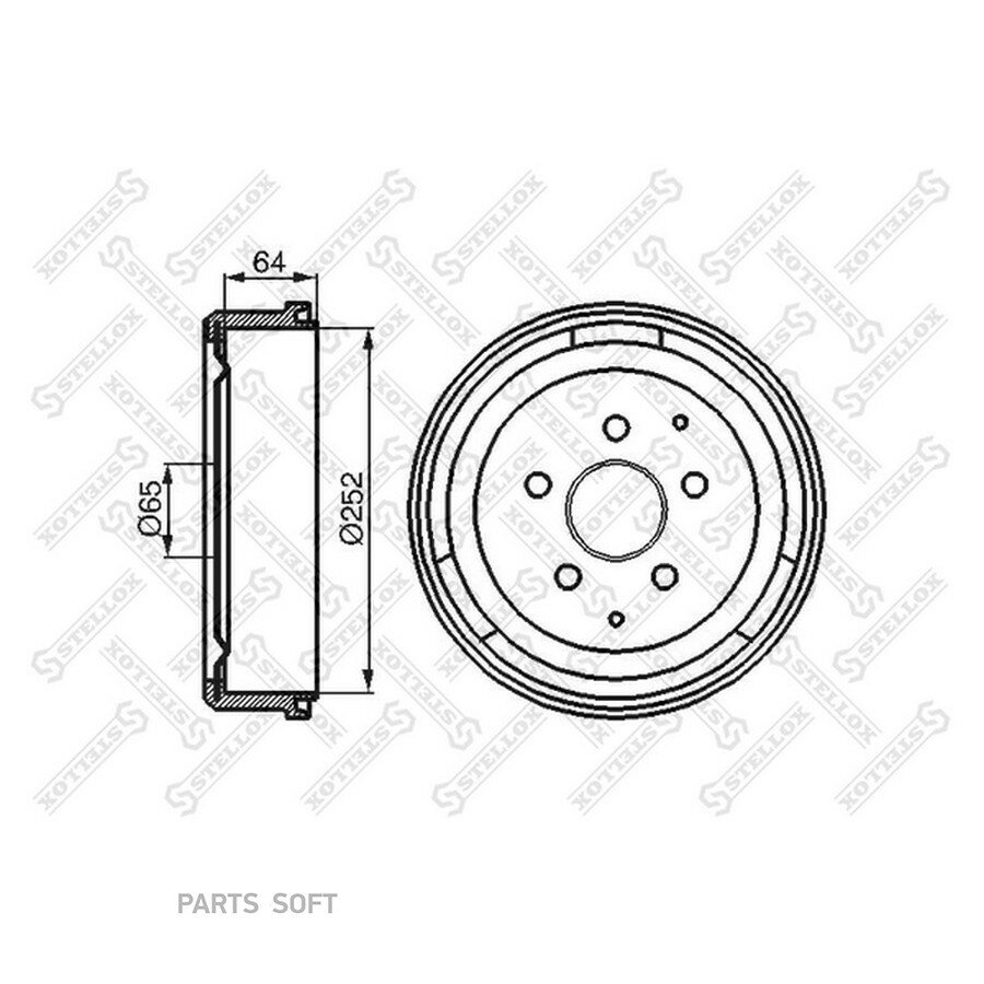 STELLOX 60264706SX 6026-4706-SX барабан тормозной!\ VW T3 1.6-1.7D 82-92
