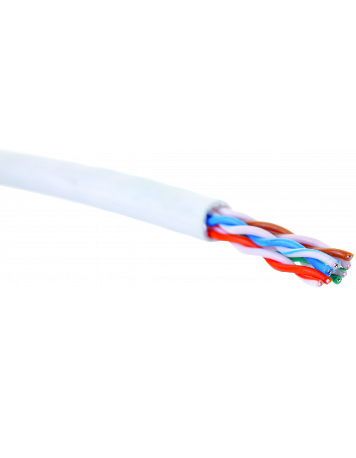 Кабель витая пара U/UTP 5e кат. 4 пары Eurolan 19C-U5-12WT-B305 24AWG(0.51 мм), LSZH, нг(A)-HF, белый, уп/305м