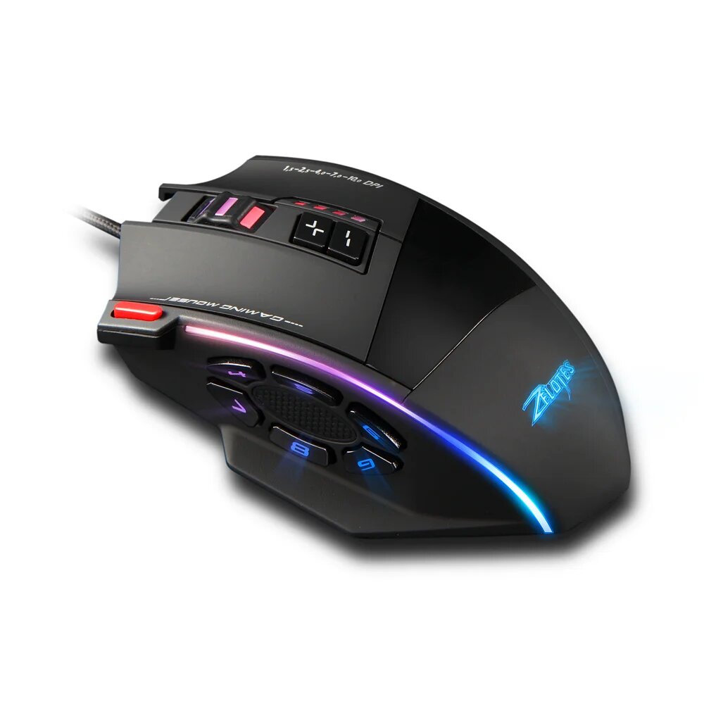 Проводная игровая мышь ZELOTES C13 13 кнопок 10000 DPI