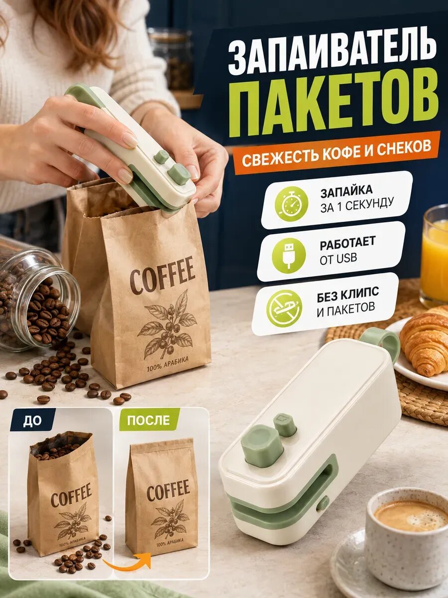 Мини запайщик пакетов USB, портативный упаковщик