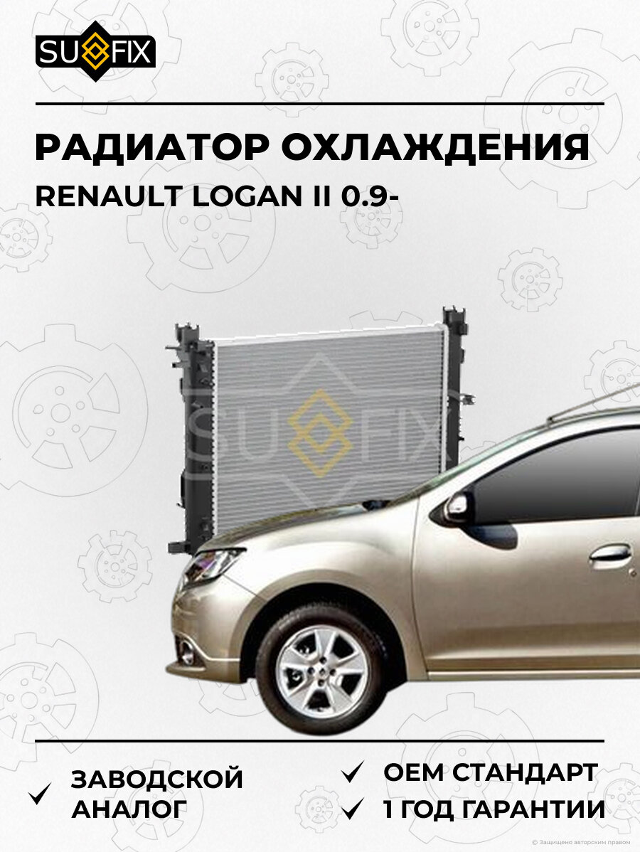 Радиатор охлаждения SUFIX XG1008 Рено Логан II 0.9 RENAULT LOGAN II 0.9