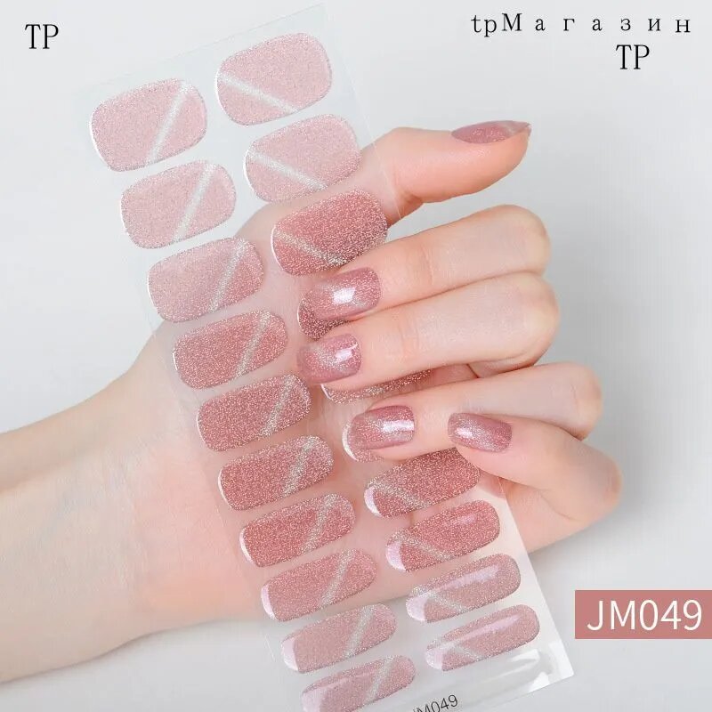 Полуотверждённые гелевые наклейки для ногтей: UV-наклейки, твердеющие под лампой, для маникюра дома