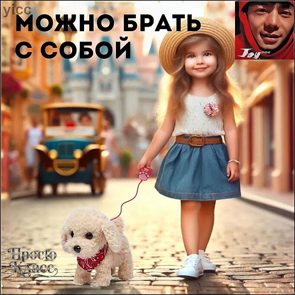 Интерактивная музыкальная мягкая игрушка Пудель Красивый цвет M115 из текстиля — фото 1