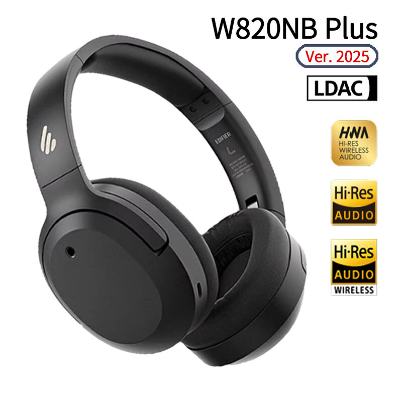 Наушники с микрофоном Edifier W820NB Plus 2025, Bluetooth, USB Type-C, желтый, черно-серый