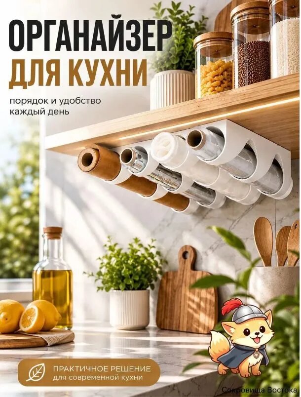 Держатель кухонный для кухонной утвари, 25 см х 100 см х 5.5 см, 1 шт
