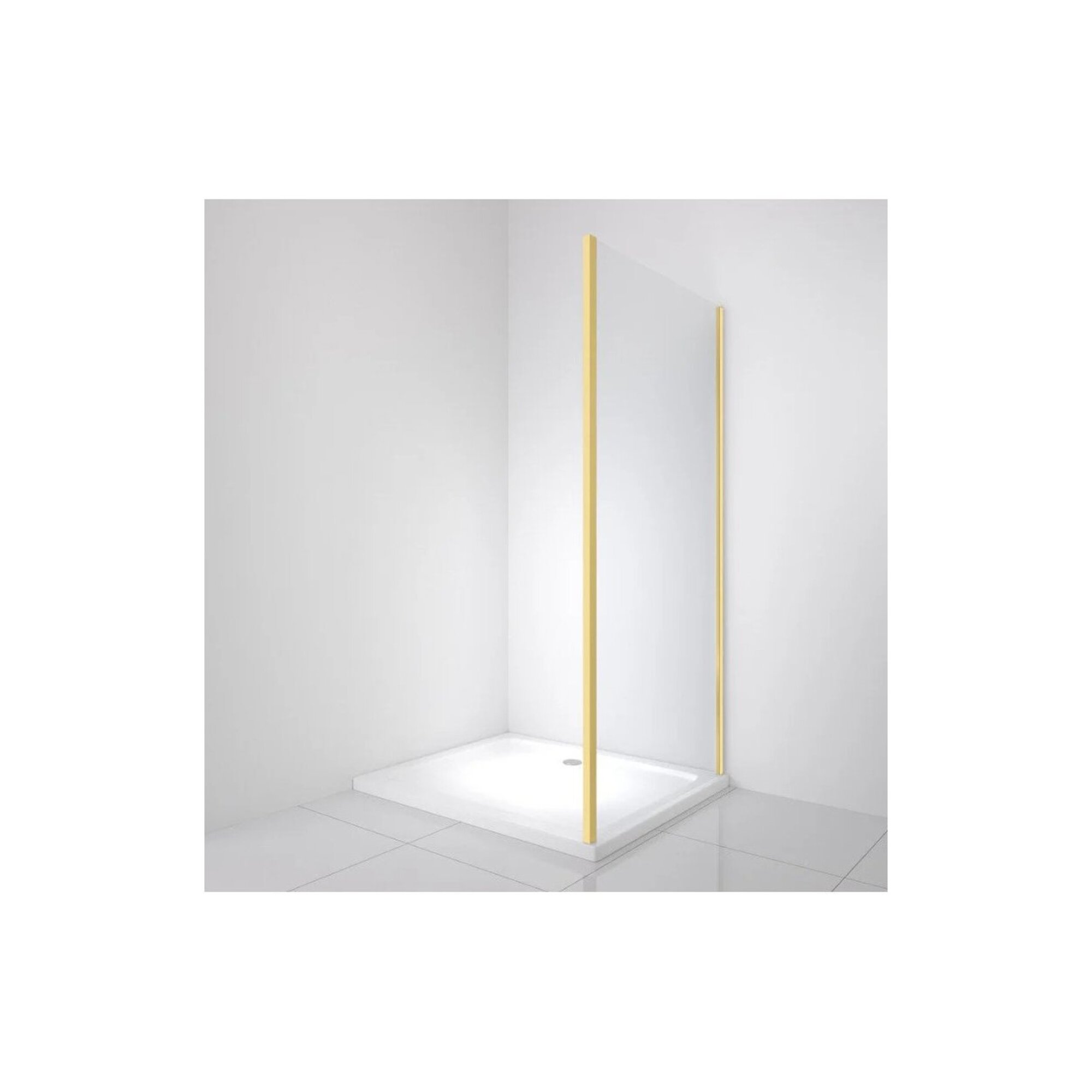Боковая панель BelBagno LUCE-90-FIX-C-ORO золото, стекло прозрачное 6 мм (1950х900) BelBagno LUCE-90-FIX-C-ORO
