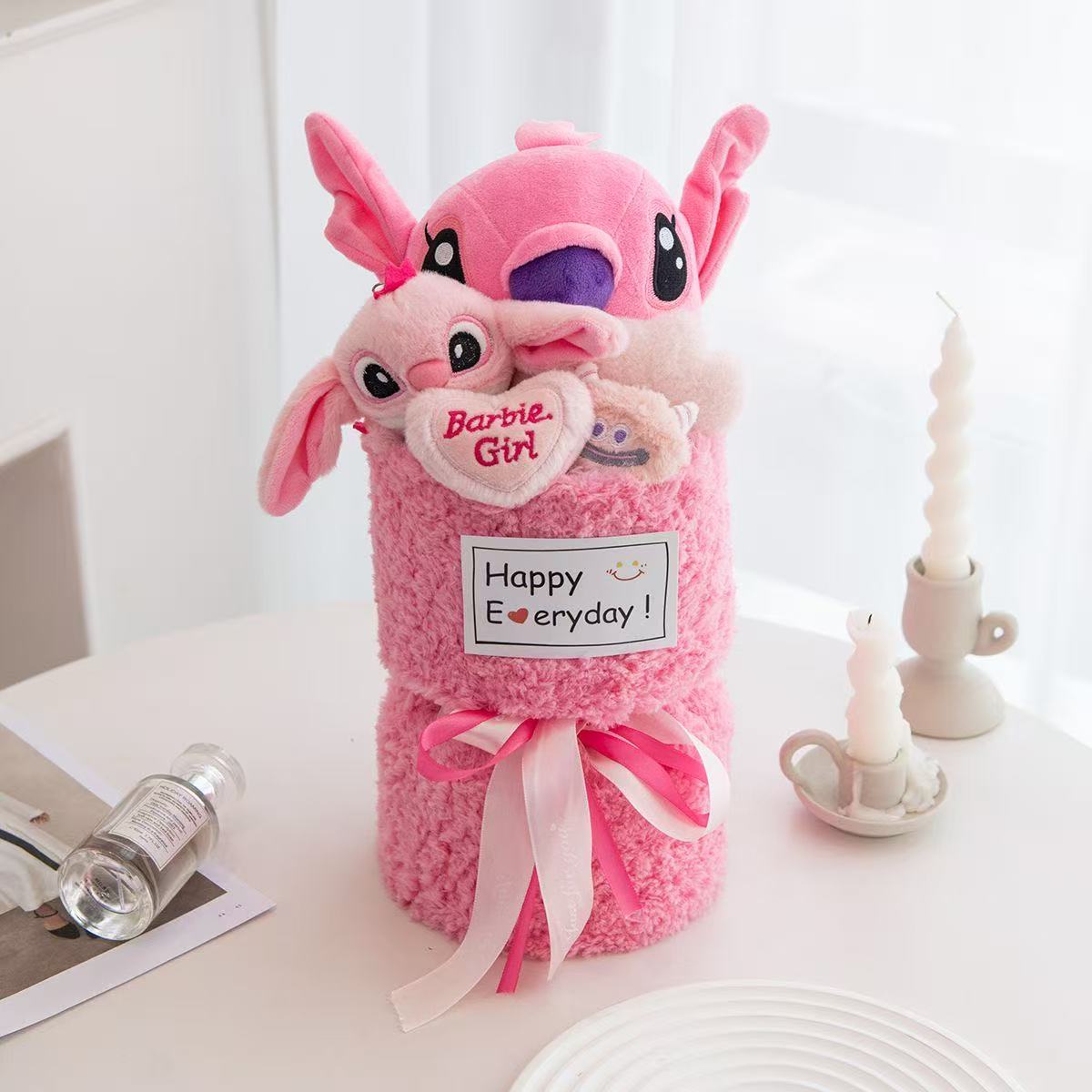 Мягкий букет из игрушек, Стич (Stitch) , розовый цвета, 30 см