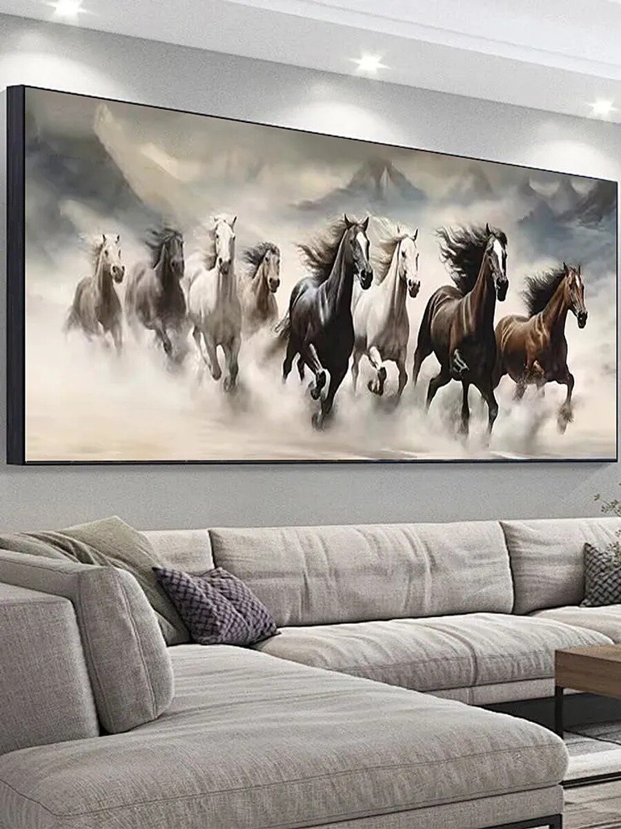 Алмазная мозаика 90X40cm "Бегущие лошади" ручной работы бриллиантовая картина