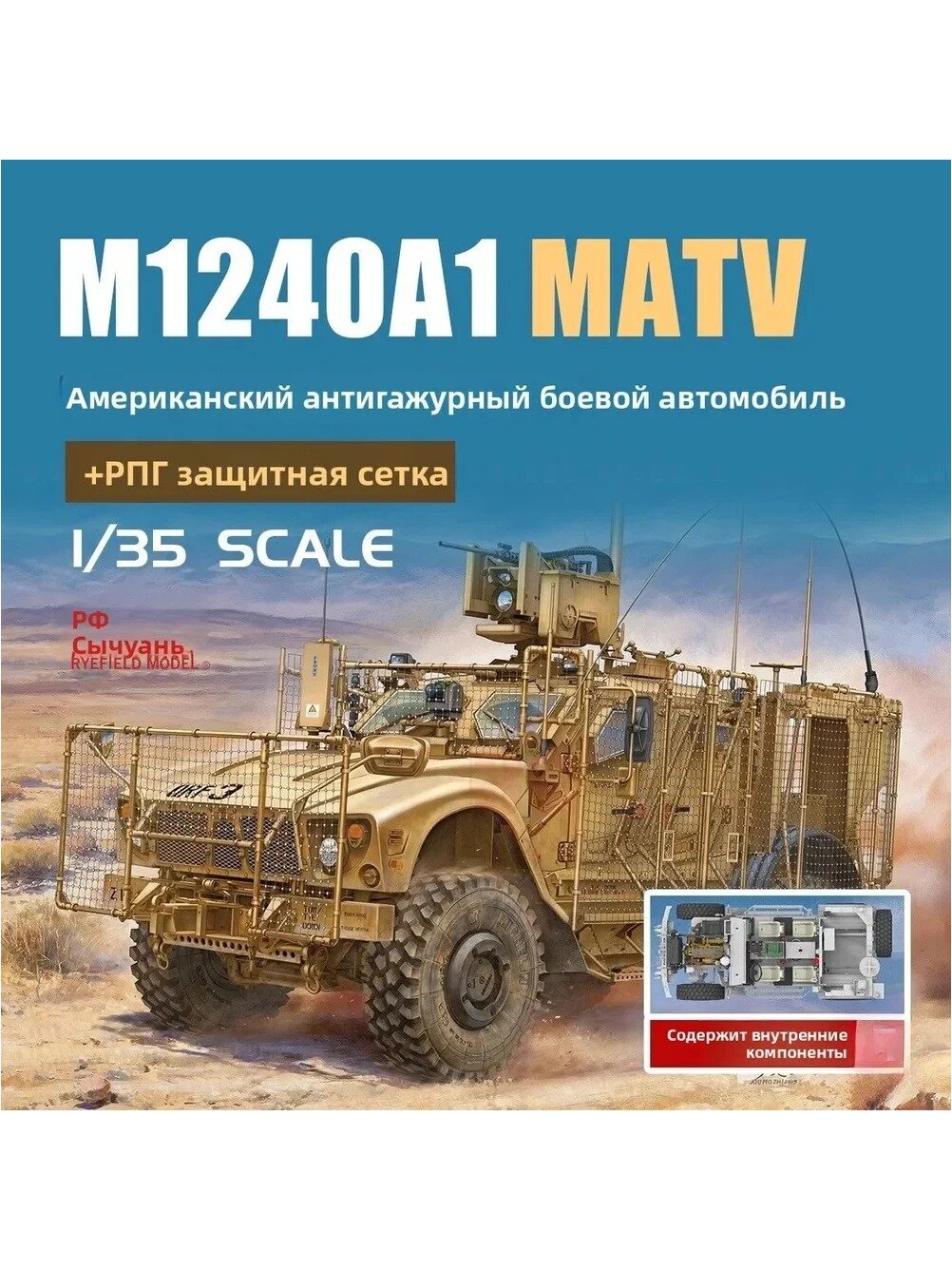 RFM5145 1/35 Американский вездеход MRAP M1240A1 M-ATV с системой RPGNET