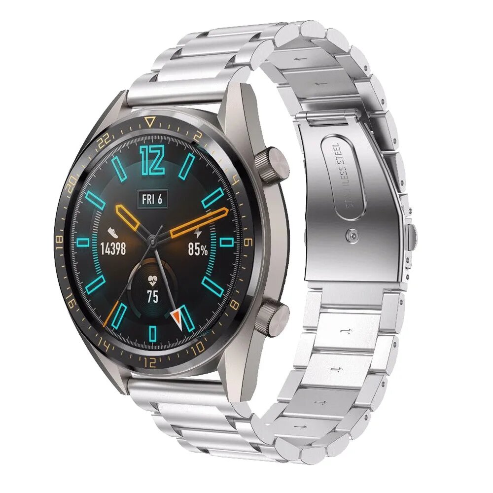 Металлический ремешок из нержавеющей стали для Huawei Watch GT / GT2 / GT3 (46мм) (22мм) 0015-02-1, серебряный