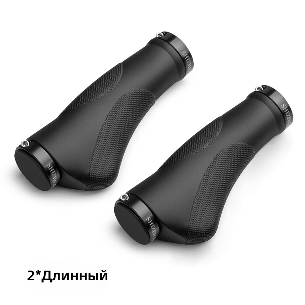 Грипы на руль горного велосипеда MTB, длинные, черные, нескользящие, с фиксатором, амортизирующие