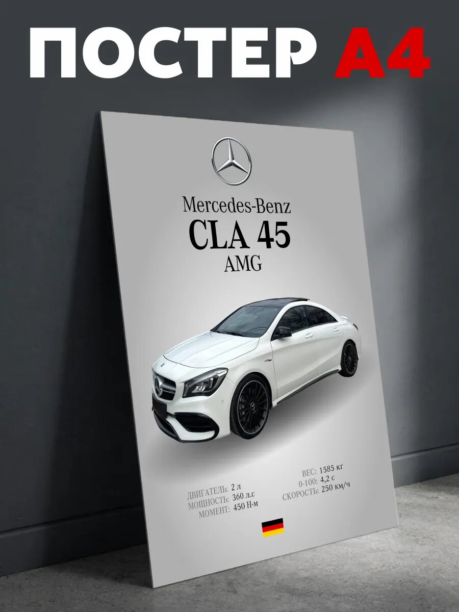 Постер на стену Mercedes-Benz CLA 45 AMG плакат А4