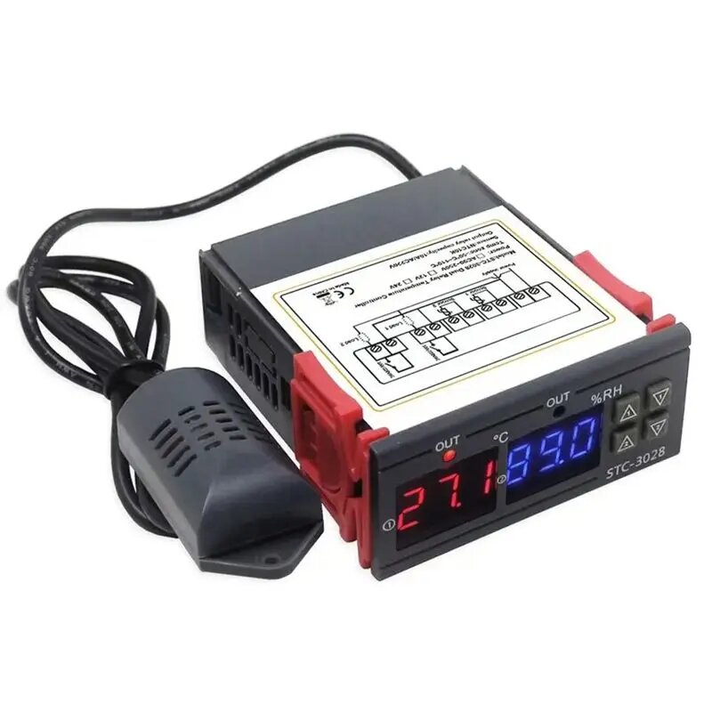 STC-3028 12 В цифровой термостат термометр гигрометр регулятор температуры и влажности-ABRJ