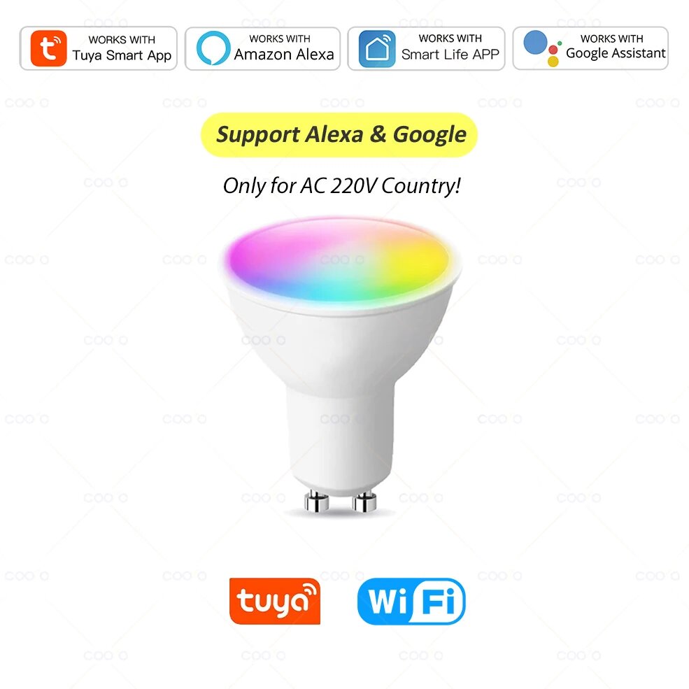 COOLO Умная RGB Светодиодная Лампа GU10 5Вт 450лм