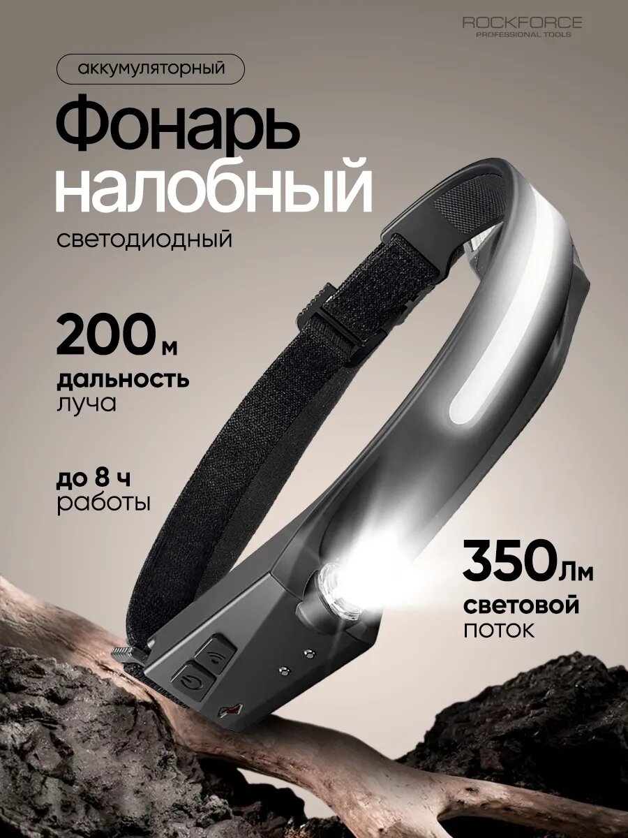Фонарь налобный аккумуляторный светодиодный мощный LED