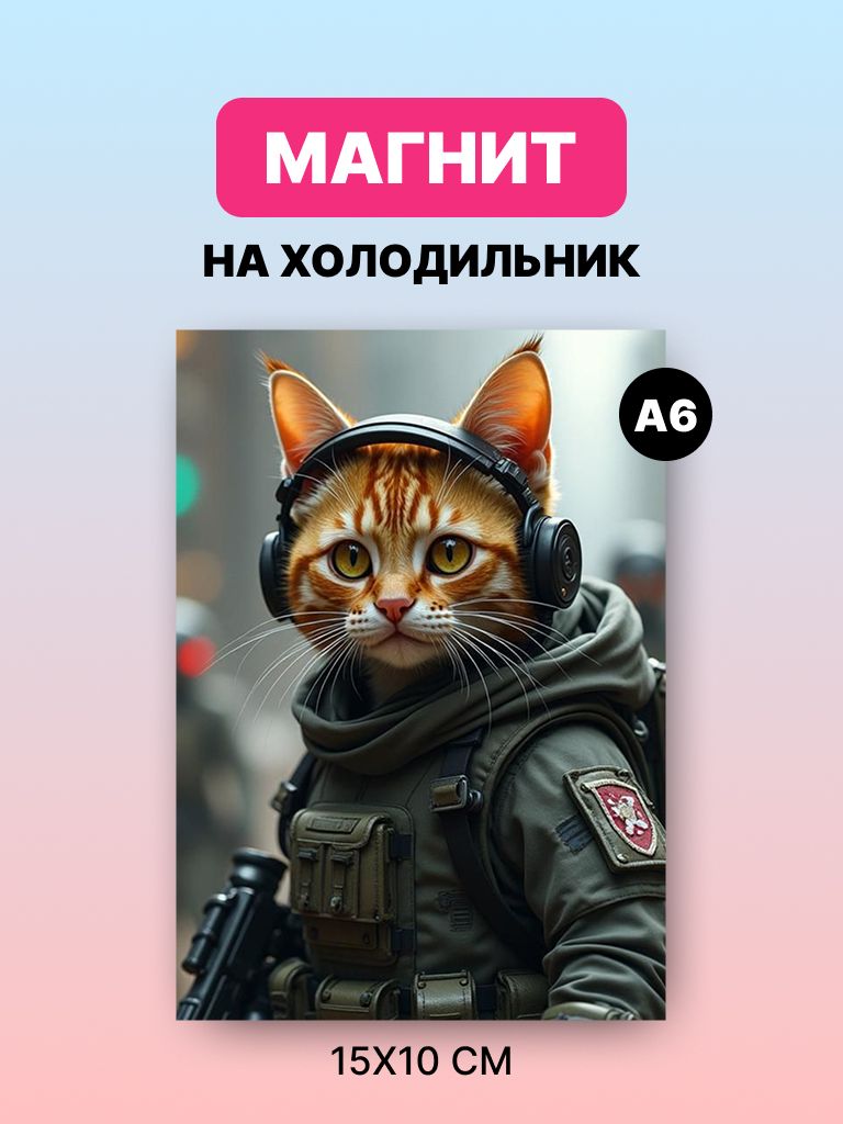 Магнит на холодильник Котики и коты