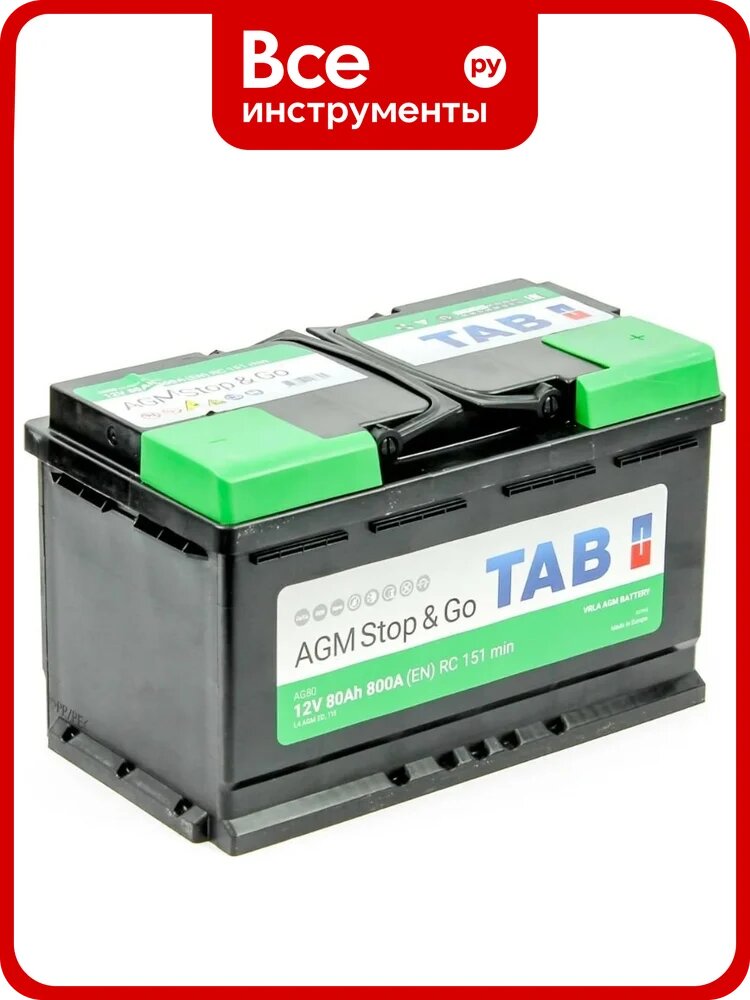 Аккумуляторная батарея TAB AGM Stop&Go 6СТ-80.0 213080
