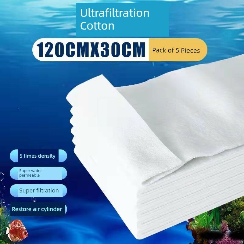 Высокоплотный фильтровальный ватт для аквариума, очистка воды, 120см x 30см, 5 листов в упаковке