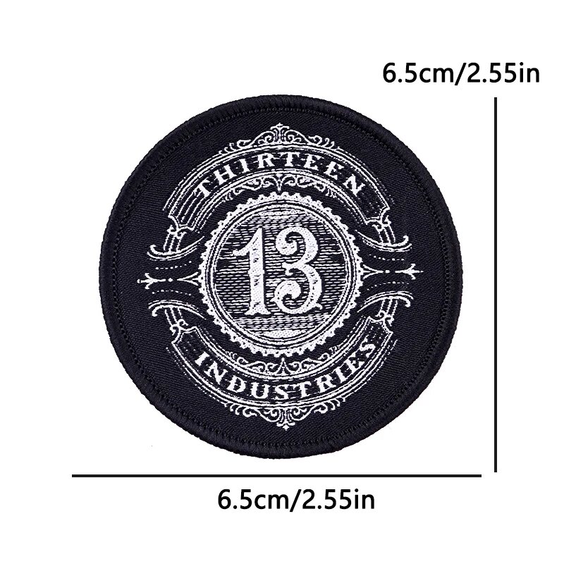 Нашивка "Thirteen Industries" круглая, 6.5см, PE7149CT
