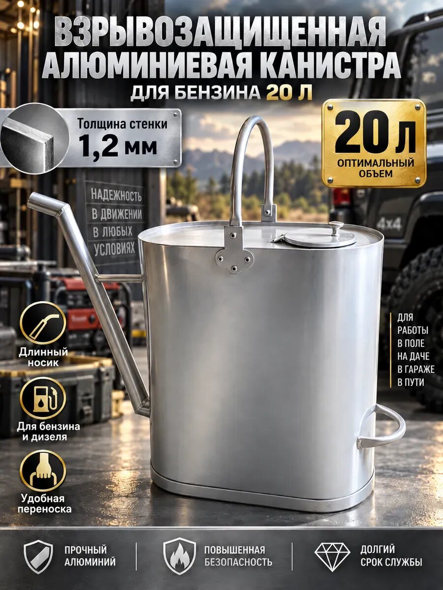 Канистра для бензина 40 л нержавеющей стали