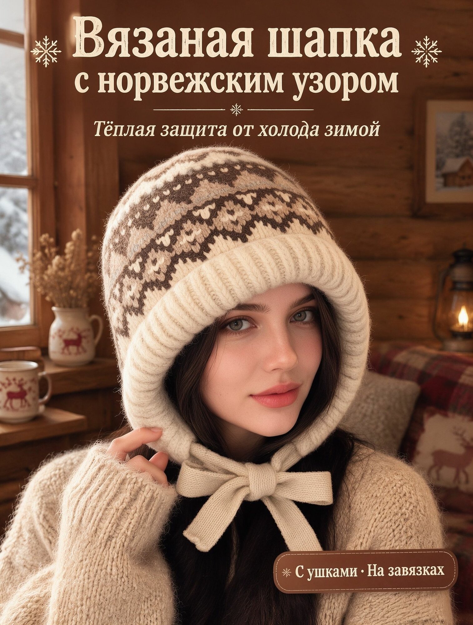 Чепчик  для девочек и женщин